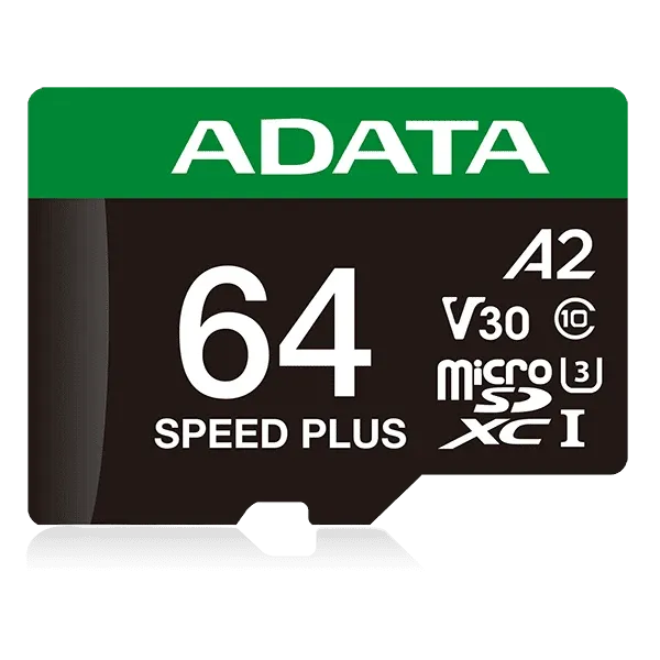 Micro SDXC 64GB A-Data Class 10 + adapter 160/140 MB/s UD64GUI3V30A2SP-RA1