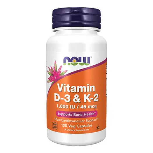 Vitamin D-3 & K-2 120cap - NowFoods