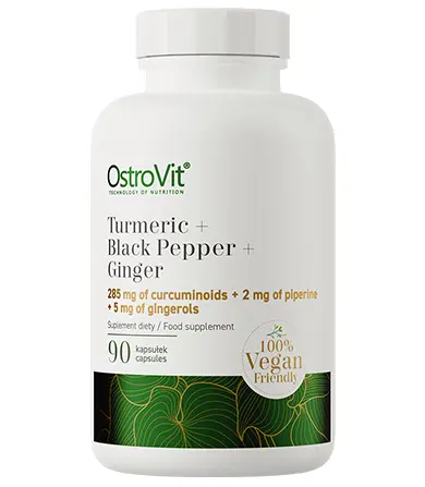Turmeric + Black Pepper + Ginger (Kurkumin + crni biber + đumbir) 90cap - OstroVit