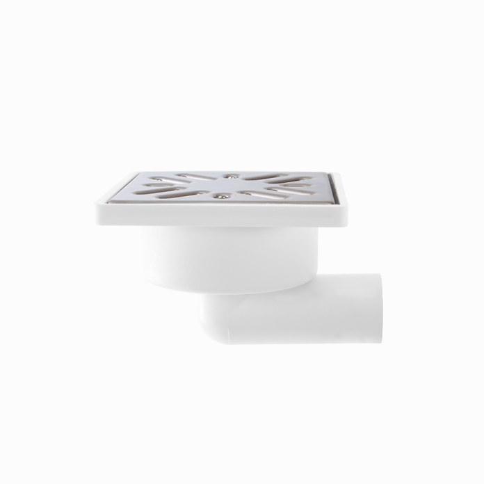 Sifon za tuš kadu sa INOX rešetkom 100x100 mm Ø32 mm horizontalni STY-508-RM