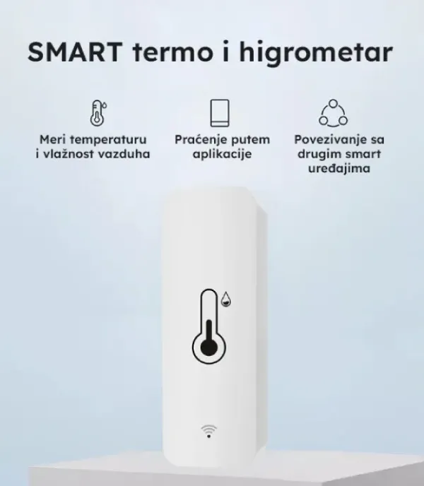 Tuya Wi-Fi smart termometar i higrometar -20° do 60°C, WIFI, Tuya app,Bela