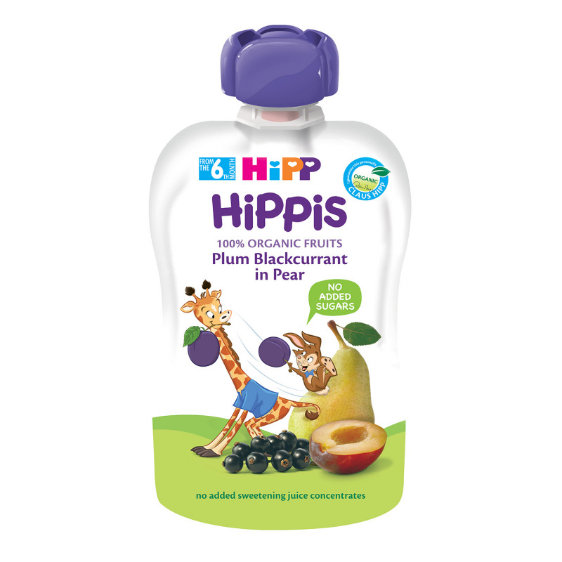 Hipp pouch šljiva, crna ribizla, kruška 100g