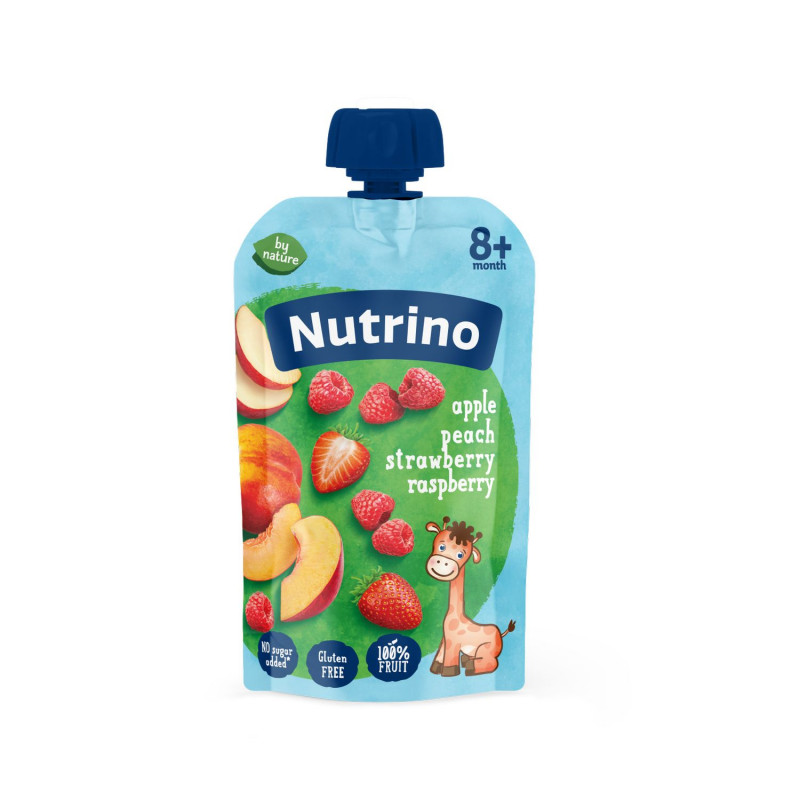 Nutrino pouch jabuka, breskva, jagoda, malina 100g