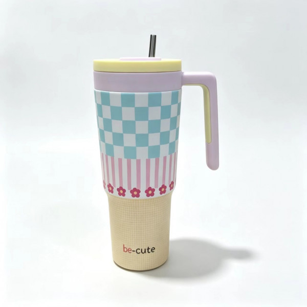 Be cute termos sa slamčicom šareni 1,2L