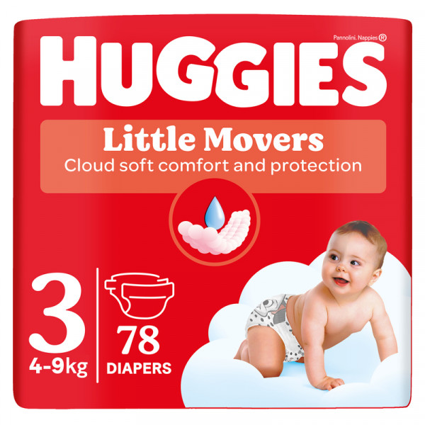 Huggies pelene little movers 3 4-9, 78kom