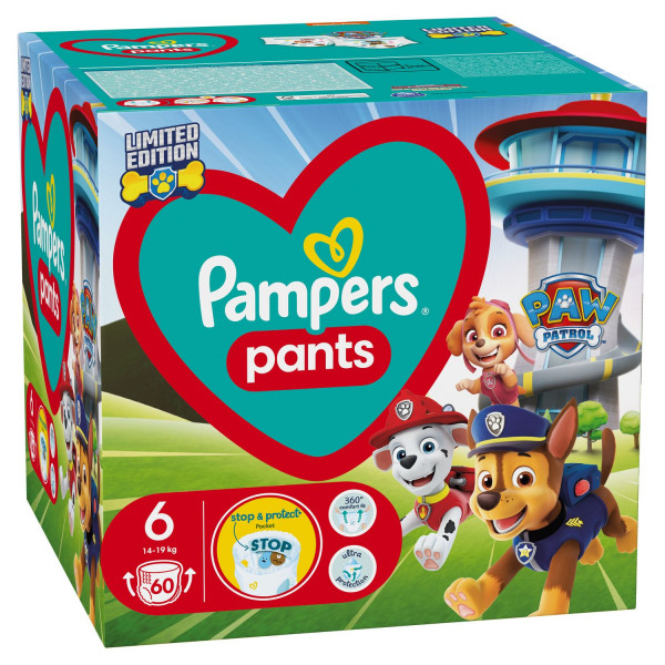 Pampers pants pelene Paw Patrol GPP S6 15kg+ 60kom
