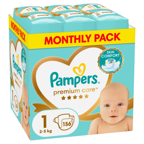 Pampers pelene premium monthly 1 2-5kg 156kom