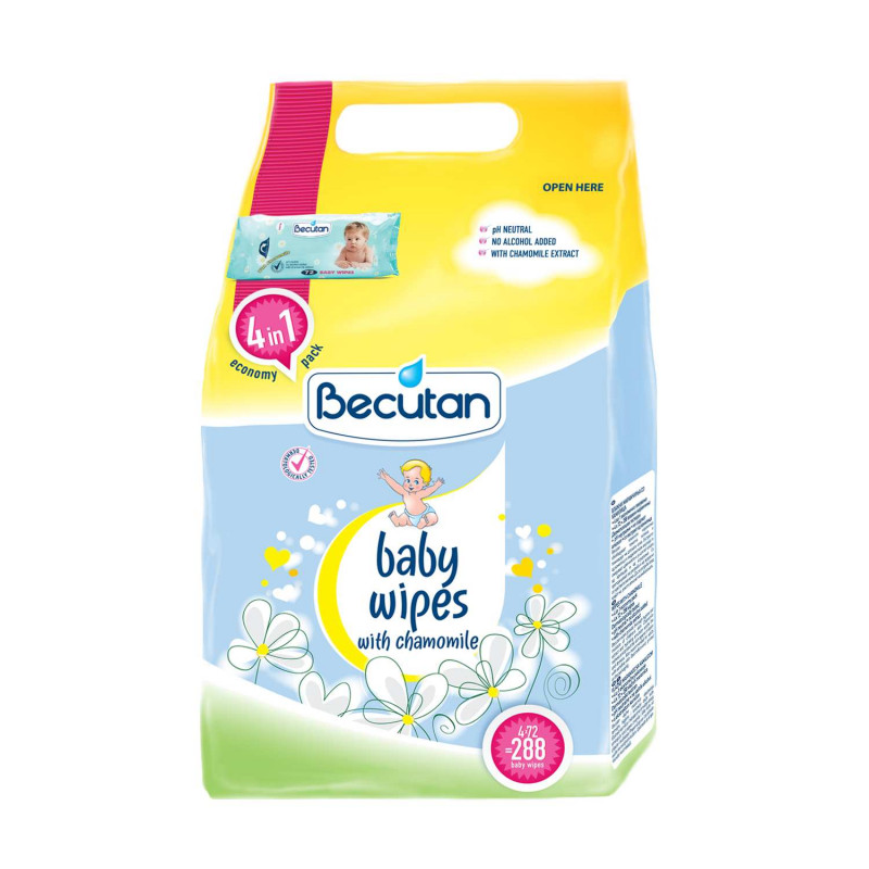 Becutan baby vlažne maramice 4*72kom