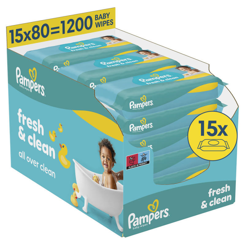 Pampers baby vlažne maramice fresh clean 15X80 kom