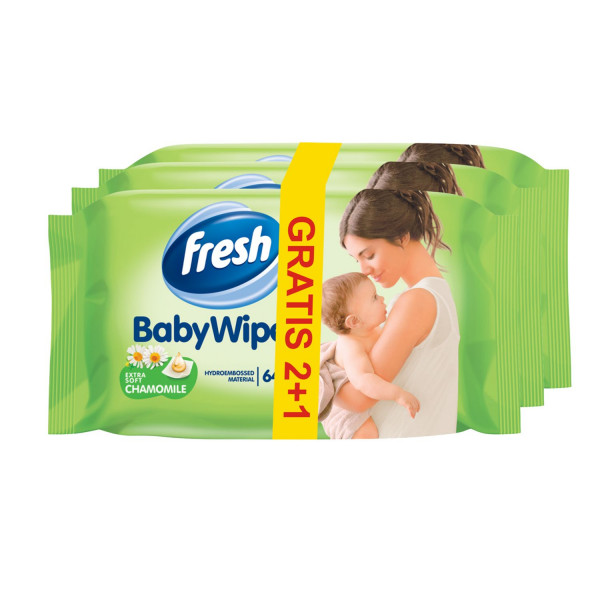 Fresh baby vlažne maramice 3x64kom