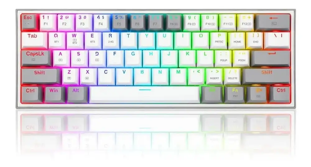 REDRAGON Fizz Pro White/Grey K616 RGB Wireless/Wired Mechanical Gaming Keyboard