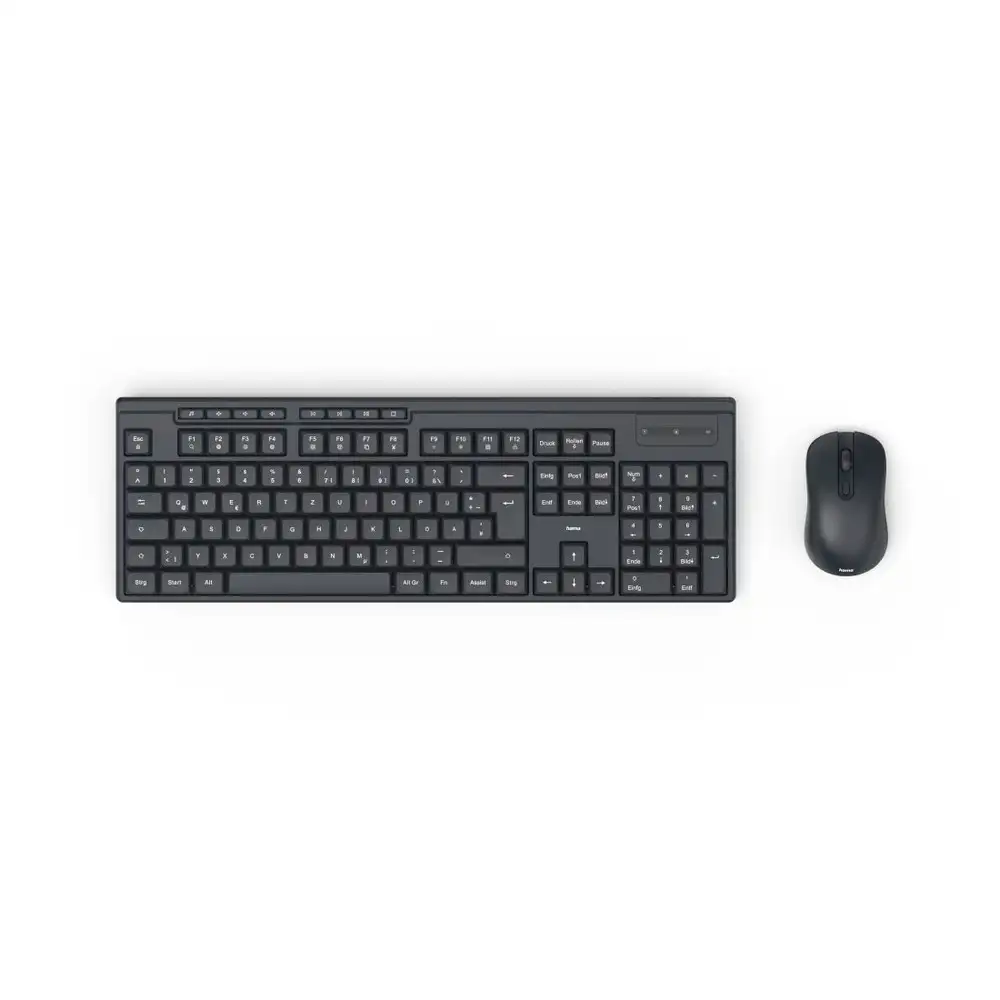HAMA WKM-200 bezicna tastatura i mis, US, crna