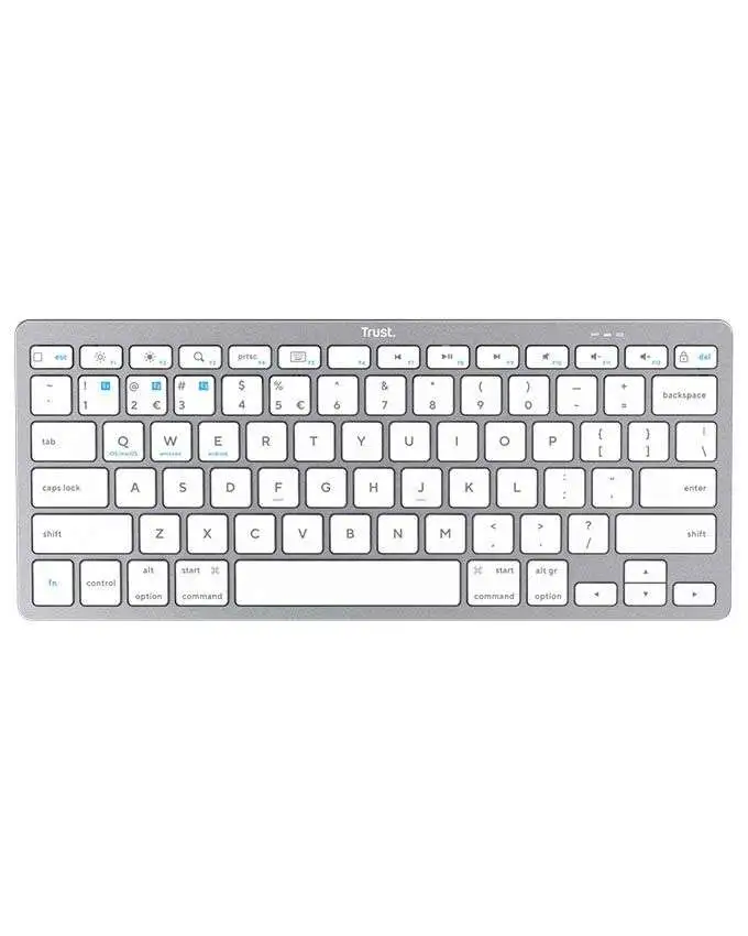 TRUST Basics bezicna tastatura US sivo bela