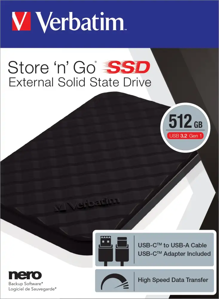 VERBATIM Portabl ext SSD 512 53250