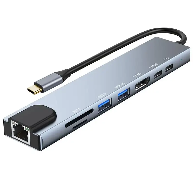 KETTZ KT-801G Type C 8/1 4K HDMI USB x 2, SD/TF Multiport