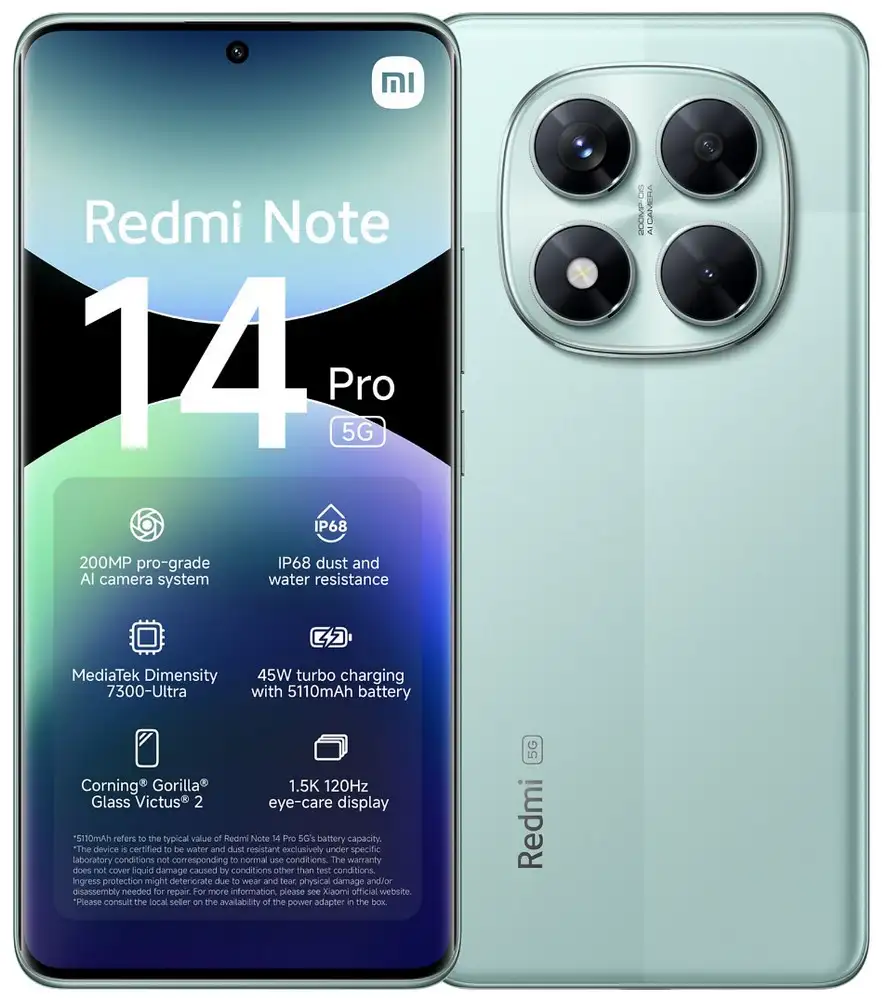 XIAOMI Redmi Note 14 Pro 5G 8GB/256GB Coral Green MZB0INNEU