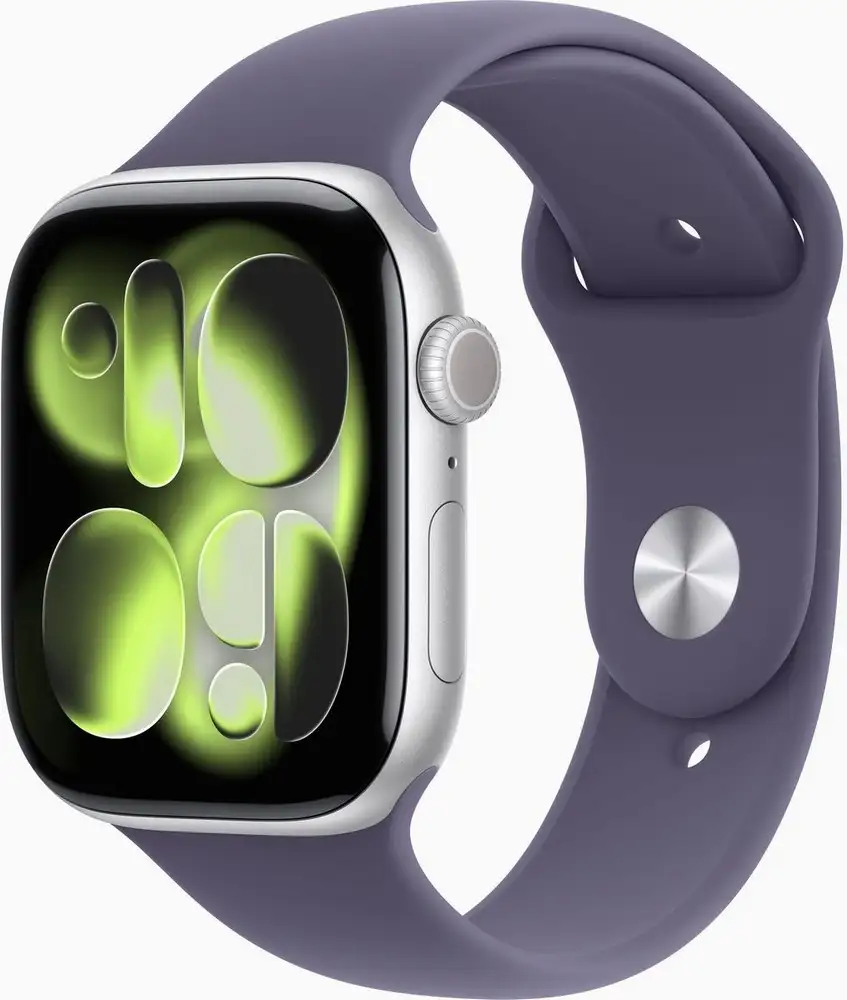 APPLE Watch S11 GPS 46mm Silver Aluminium Case with Purple Fog Sport Band - M/L meva4rk/a