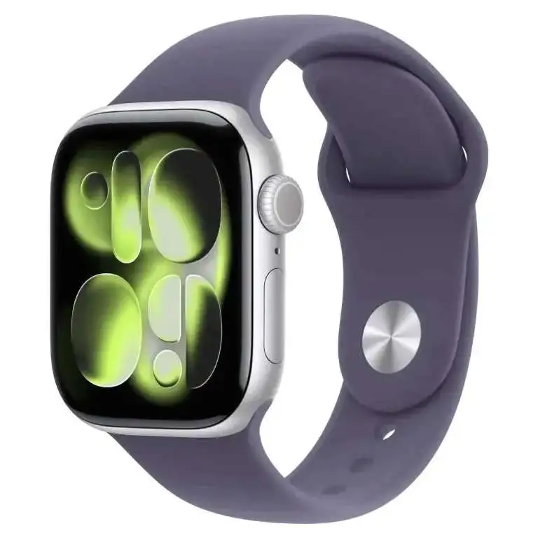 APPLE Watch S11 GPS 46mm Silver Aluminium Case with Purple Fog Sport Band - S/M mev94rk/a
