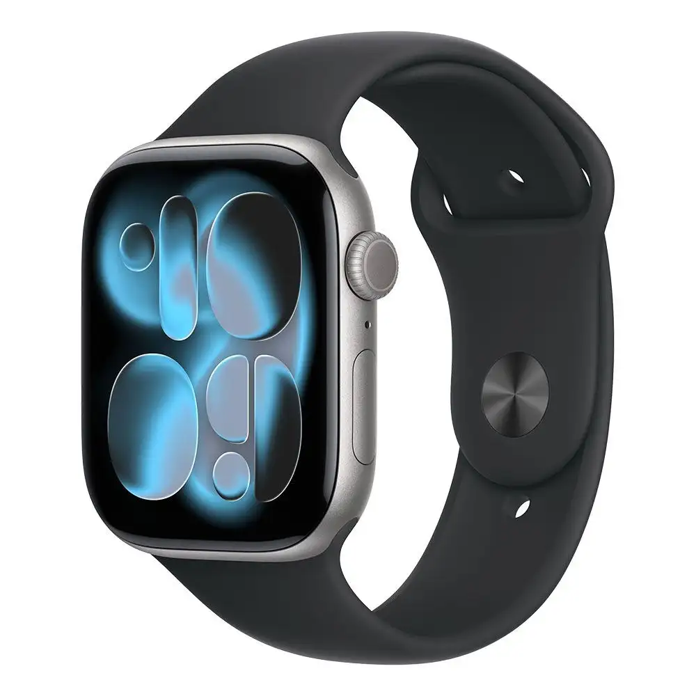 APPLE Watch S11 Cellular 46mm Space Grey Aluminium Case with Black Sport Band - S/M mfc94rk/a