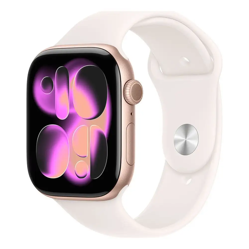 APPLE Watch S11 Cellular 46mm Rose Gold Aluminium Case with Light Blush Sport Band - S/M mfcg4rk/a