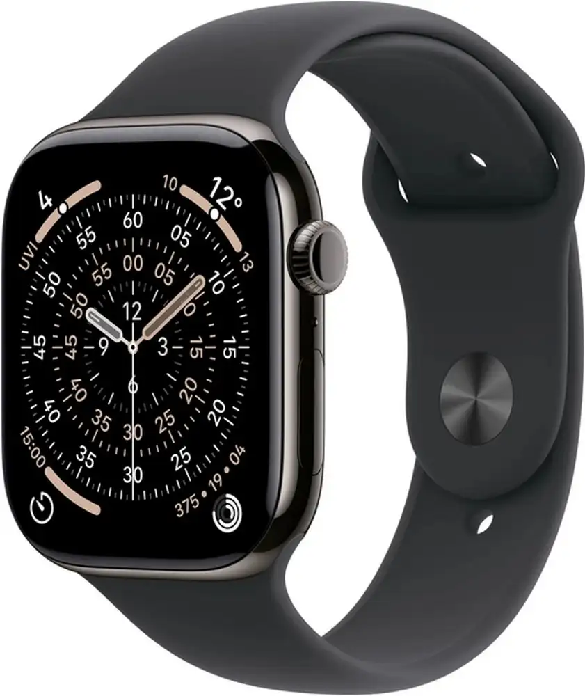 APPLE Watch S11 Cellular 42mm Slate Titanium Case with Black Sport Band - M/L mf8t4rk/a