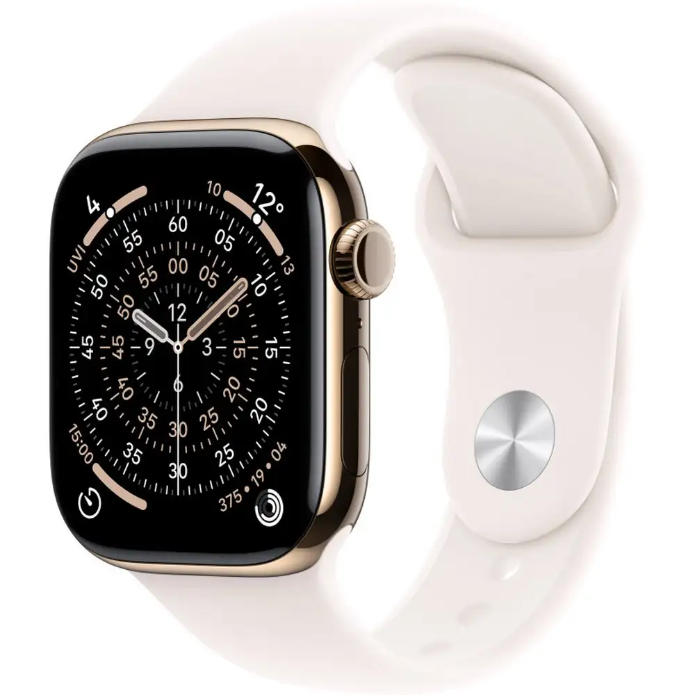 APPLE Watch S11 Cellular 42mm Gold Titanium Case with Light Blush Sport Band - S/M mf8w4rk/a