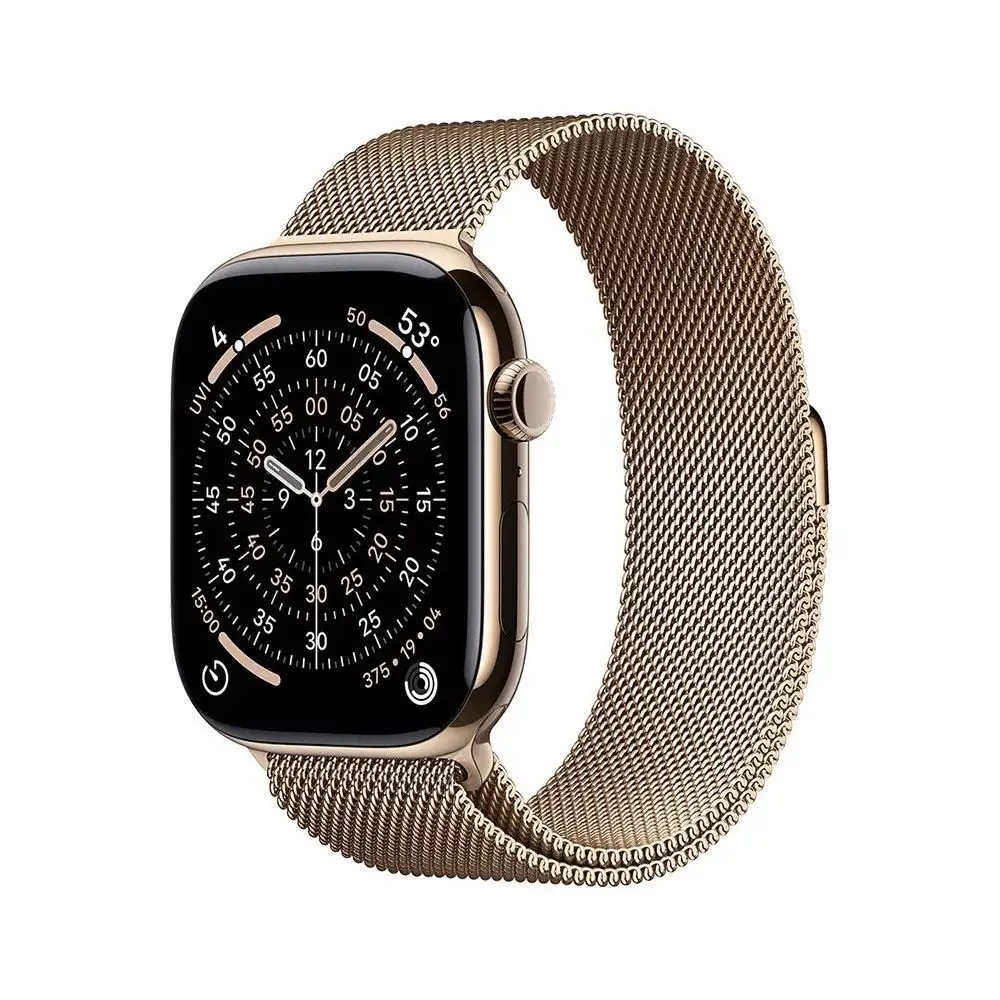 APPLE Watch S11 Cellular 42mm Gold Titanium Case with Gold Milanese Loop mf8y4rk/a