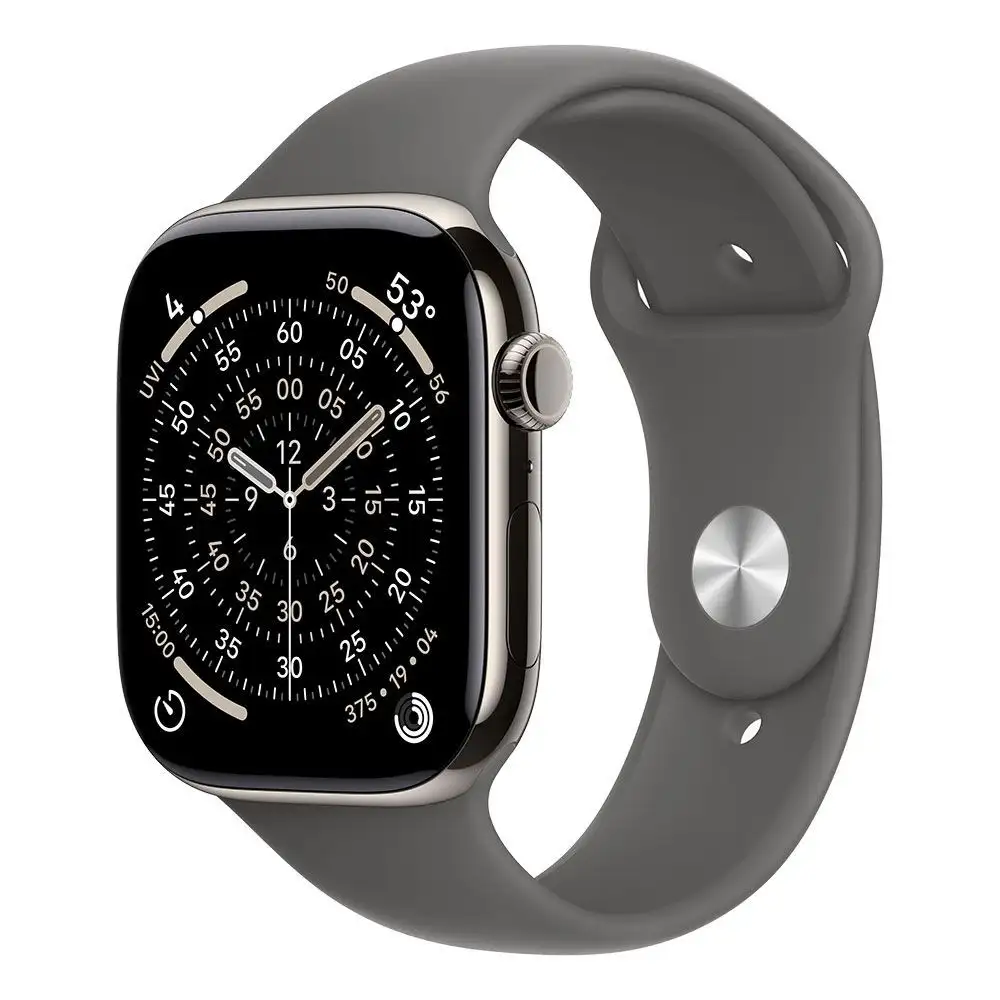 APPLE Watch S11 Cellular 46mm Natural Titanium Case with Stone Grey Sport Band - M/L mfcx4rk/a