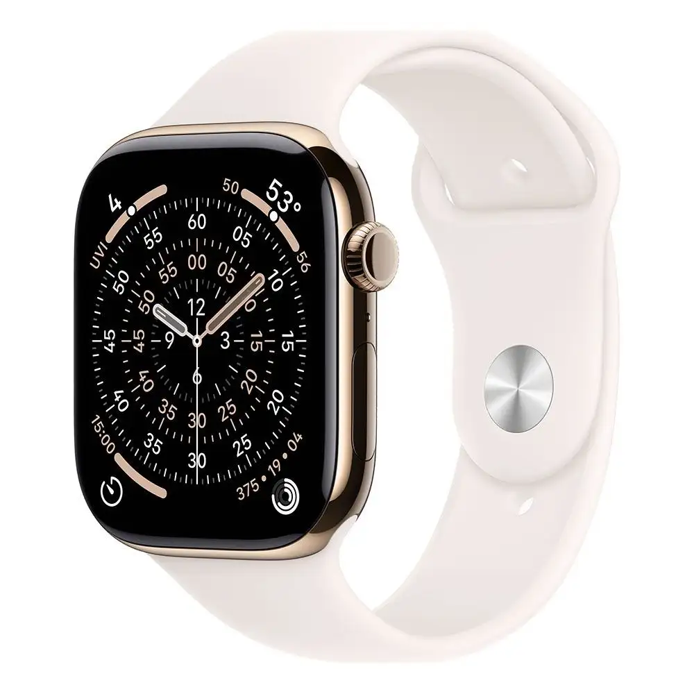 APPLE Watch S11 Cellular 46mm Gold Titanium Case with Light Blush Sport Band - S/M mfd54rk/a