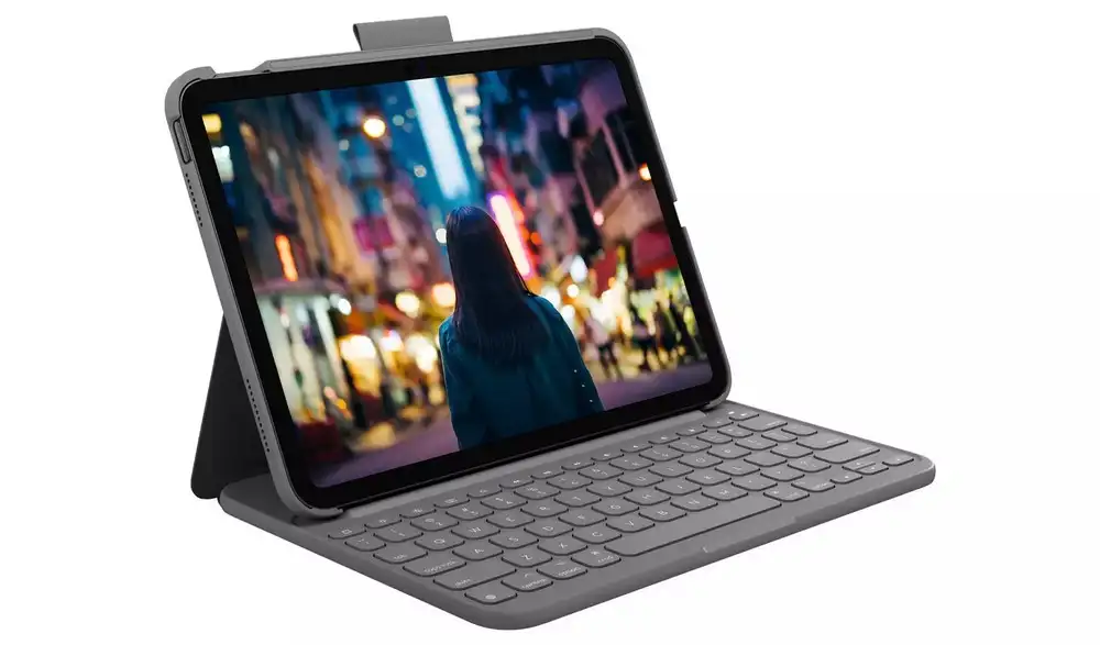 Logitech Slim Folio Keyboard Case for iPad (10th gen) - Grey - UK
