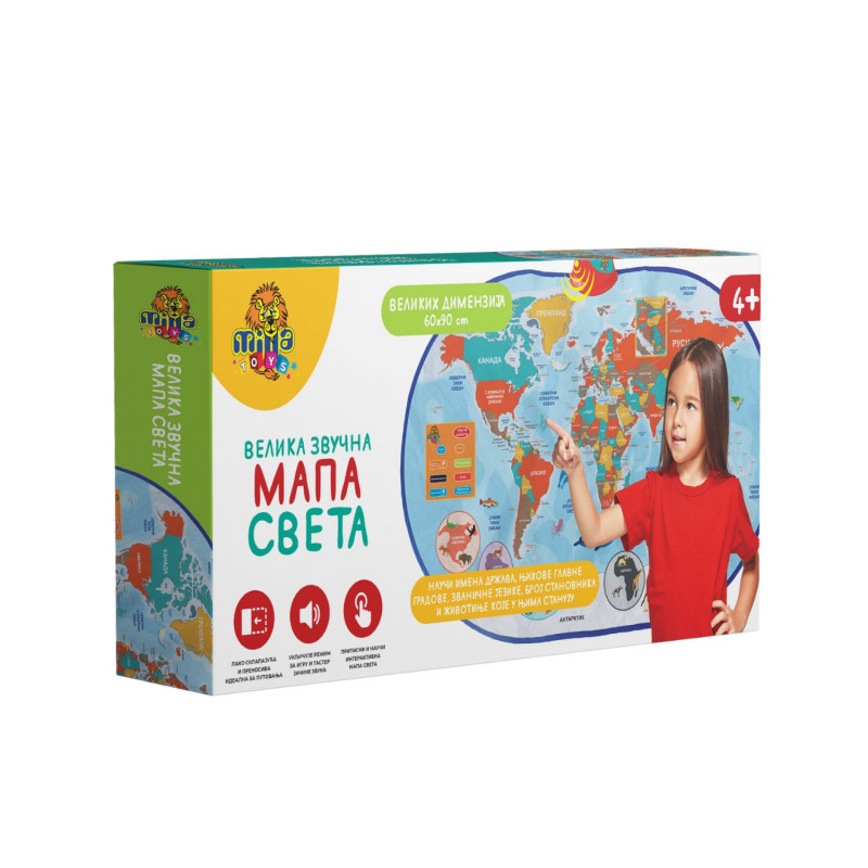 Milla Toys Velika zvučna mapa sveta 60x100cm