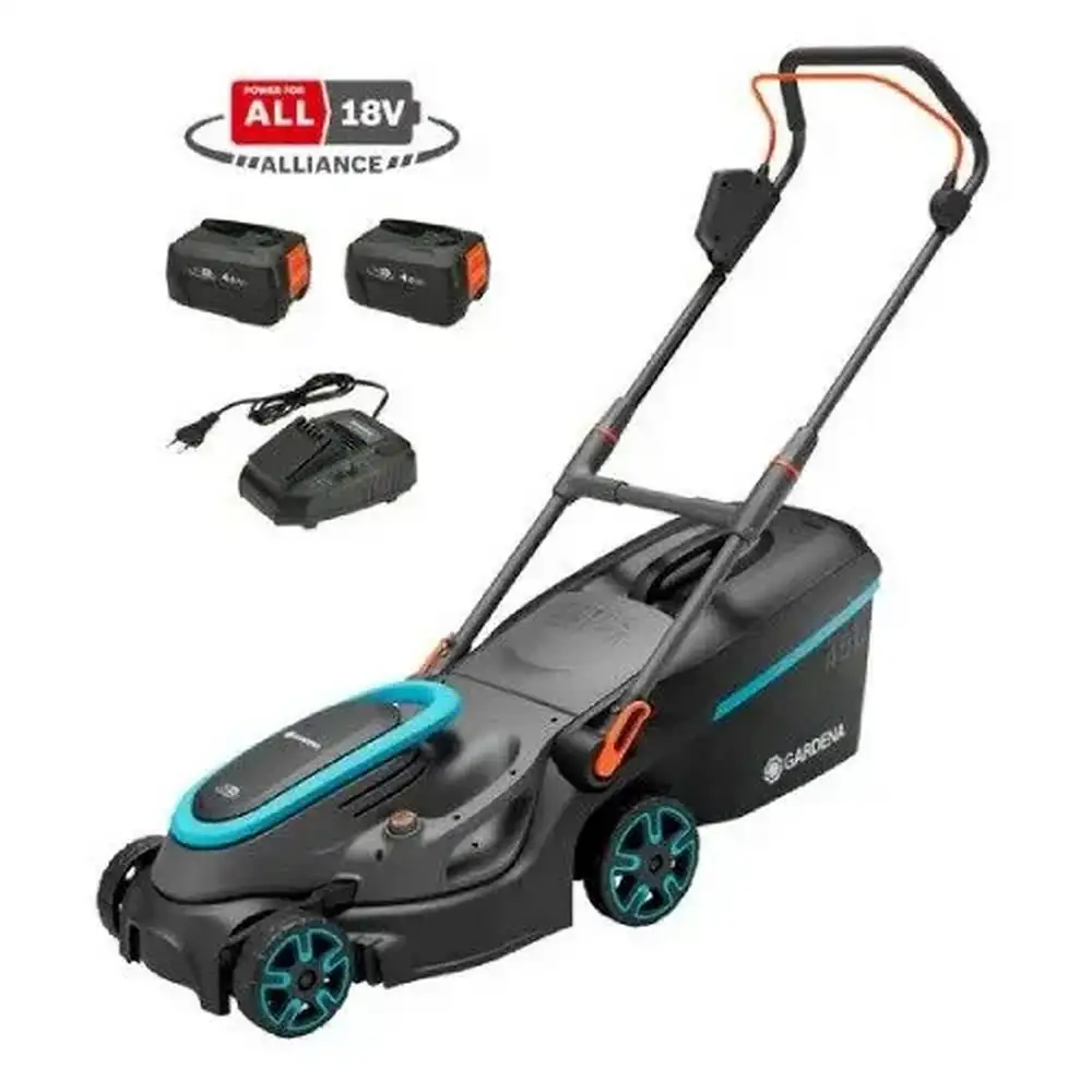GARDENA Baterijska Kosilica PowerMax Set sa Dve Baterije i Brzim Punjacem Power For All Alliance 37cm/36V P4A