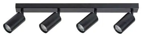RABALUX Solo, plafonska crna metal spot lamp, 4xGU10