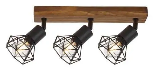 RABALUX Zeus, unutrašnja metal drvenim spot lamp, E14 3x MAX 40W