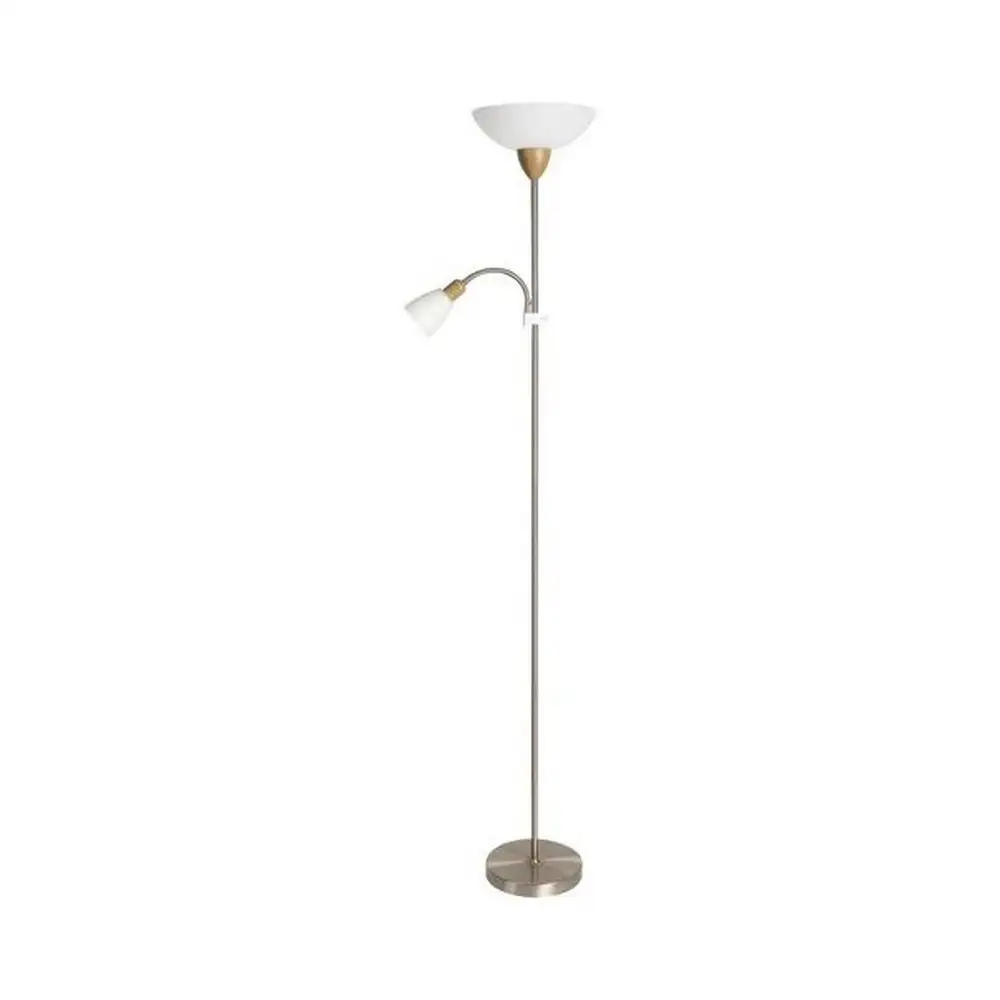 RABALUX Diana podna lampa sa citacem E27+E14 brušeni hrom/drvo/bela