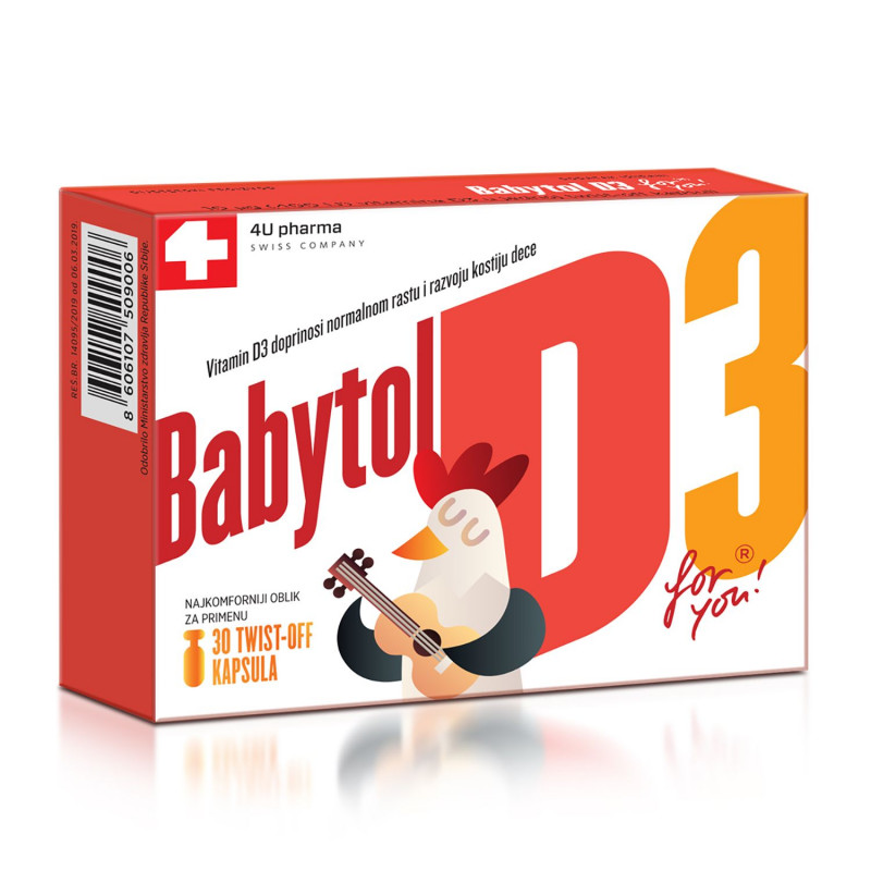 4UPharma Babytol D3 twist off, 30 kapsula