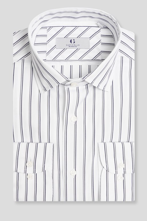 Teget-siva Double stripe slim fit košulja 717M