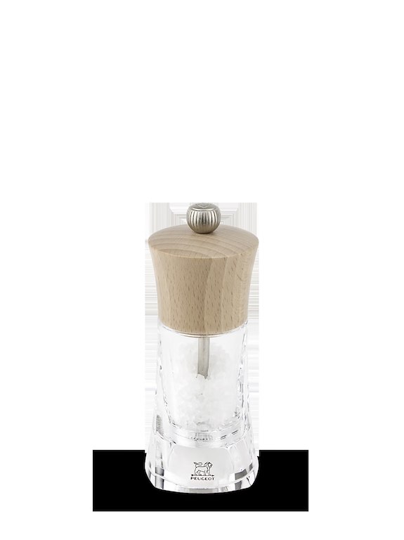 MLIN ZA SO – Manual Salt Mill in Wood & Acrylic, Natural, 14cm