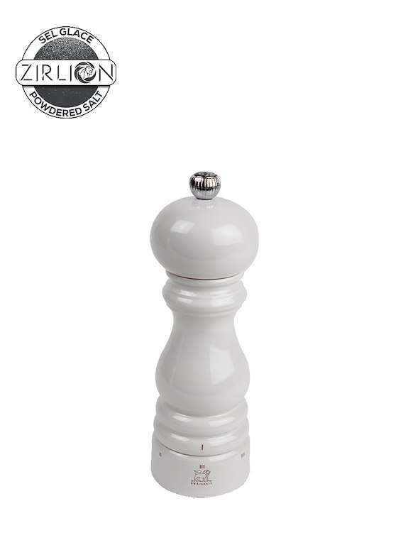 MLIN ZA SO – Manual Salt Mill in Wood, u’Select , Pearl Grey Gloss, 18cm
