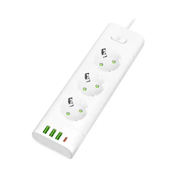 Produžni kabl sa 3 utičnice, USB i USB-C priključcima White NV611U-2/WH