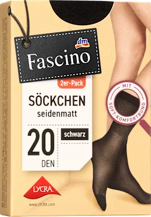 Fascino
Sokne svilenkasto mat 20 DEN, veličina 35-38, crne, 2 para, 2 Par