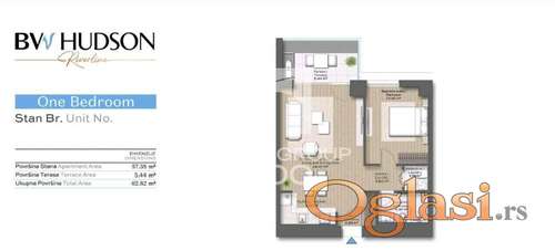 BW Hudson – Dvosoban stan sa direktnim pogledom na reku | 62,82m² ID#1998
