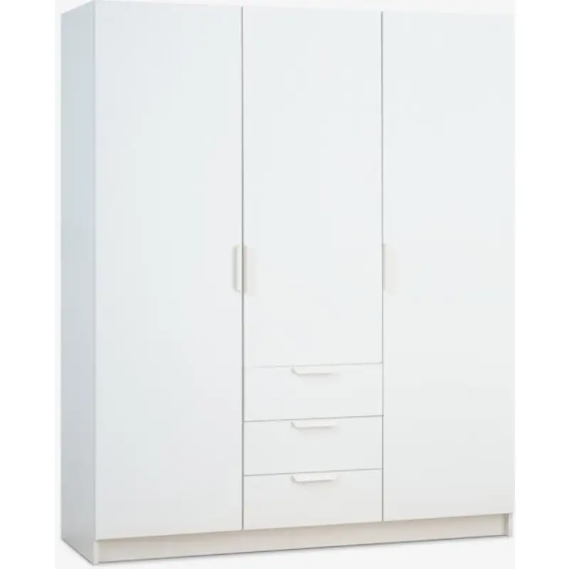 Ormar JENSLEV 144x176 cm, 3 vrata 3 fioke, bela