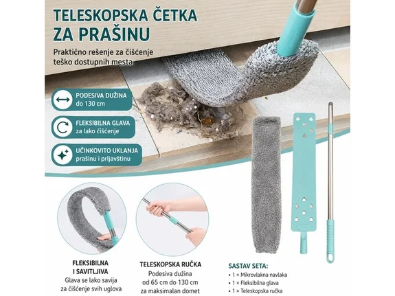 Mop Teleskopski Mikrofiber Plastika Metal