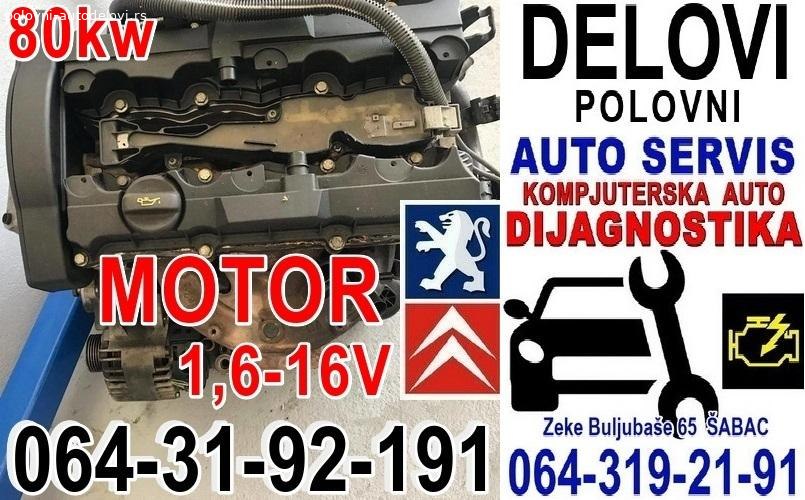 PEŽO MOTOR 1,6-16V 80KW CITROEN PEUGEOT