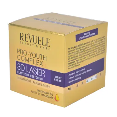 REVUELE
Noćna krema za elastičnost lica - 3D Laser makadamija 50 ml