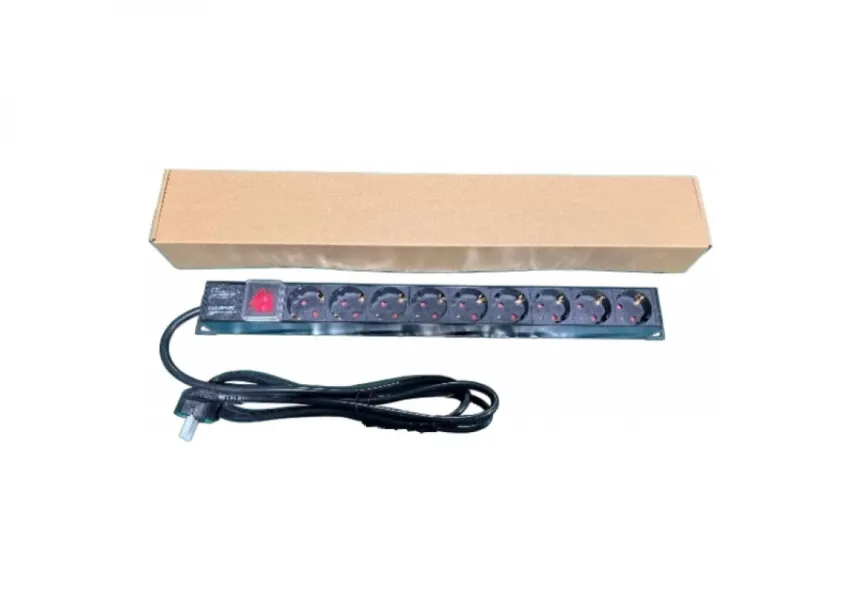 ExeLink Razvodni PDU panel za rack 19 in, sa 9 uticnih mesta, kabl 2m (aluminijum)