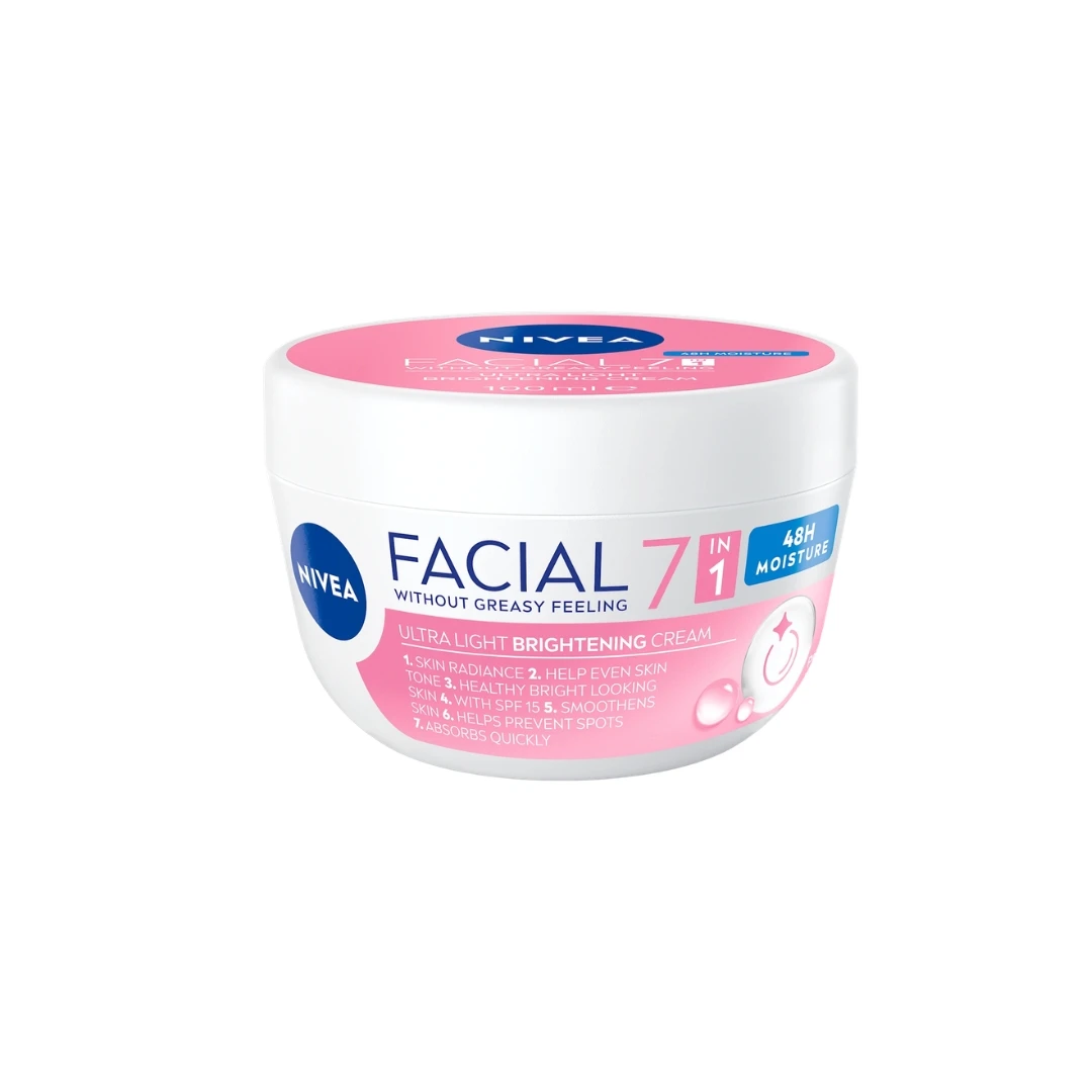 NIVEA Facial 7in1 Ultra Light Brightening Hidratantna Dnevna Krema za Ujednačen Ten 100 mL