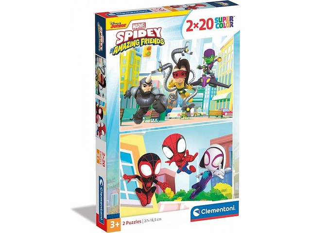Puzzle slagalice 2x20 delova Spajdi i njegovi neverovatni prijatelji Clementoni 24794