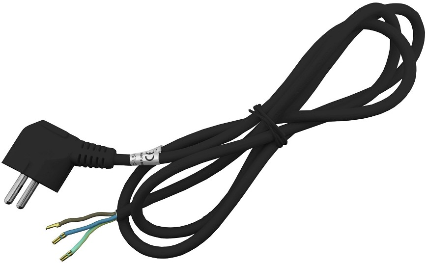 Prikljucni kabel 3x1.0 1.5m H05VV-F crni 16A